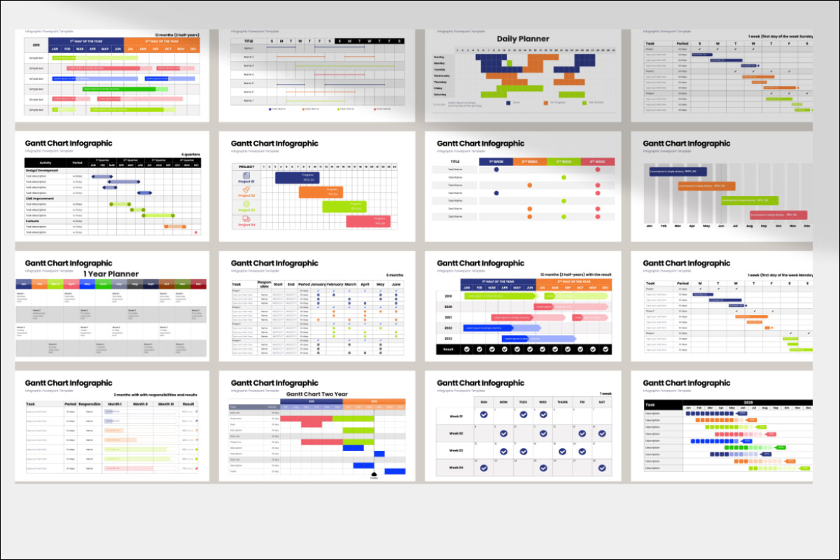 Gantt Chart - Infographic PowerPoint Template | Nulivo Market